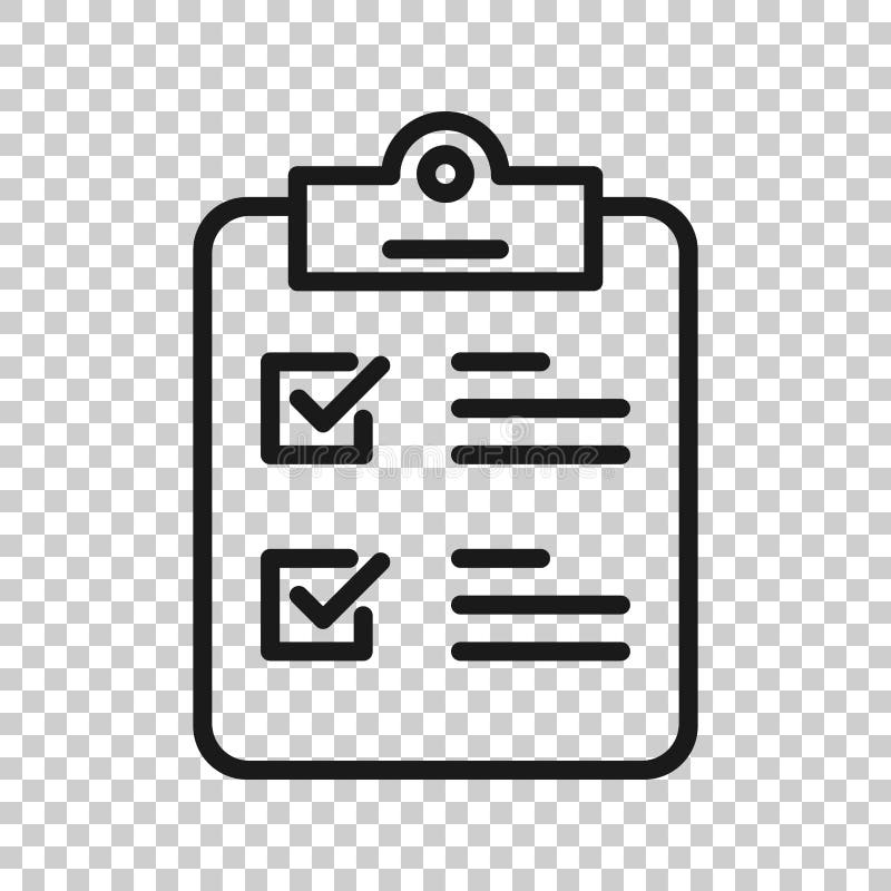 Checklist Clipboard Sign Icon In Transparent Style. Document List ... Checklist Clipboard Sign Icon In Transparent Style. Document List ...