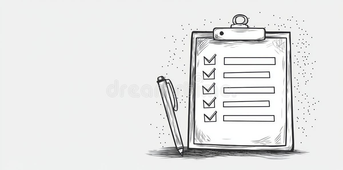 Checklist Line Drawing Stock Illustrations – 3,969 Checklist Line ...