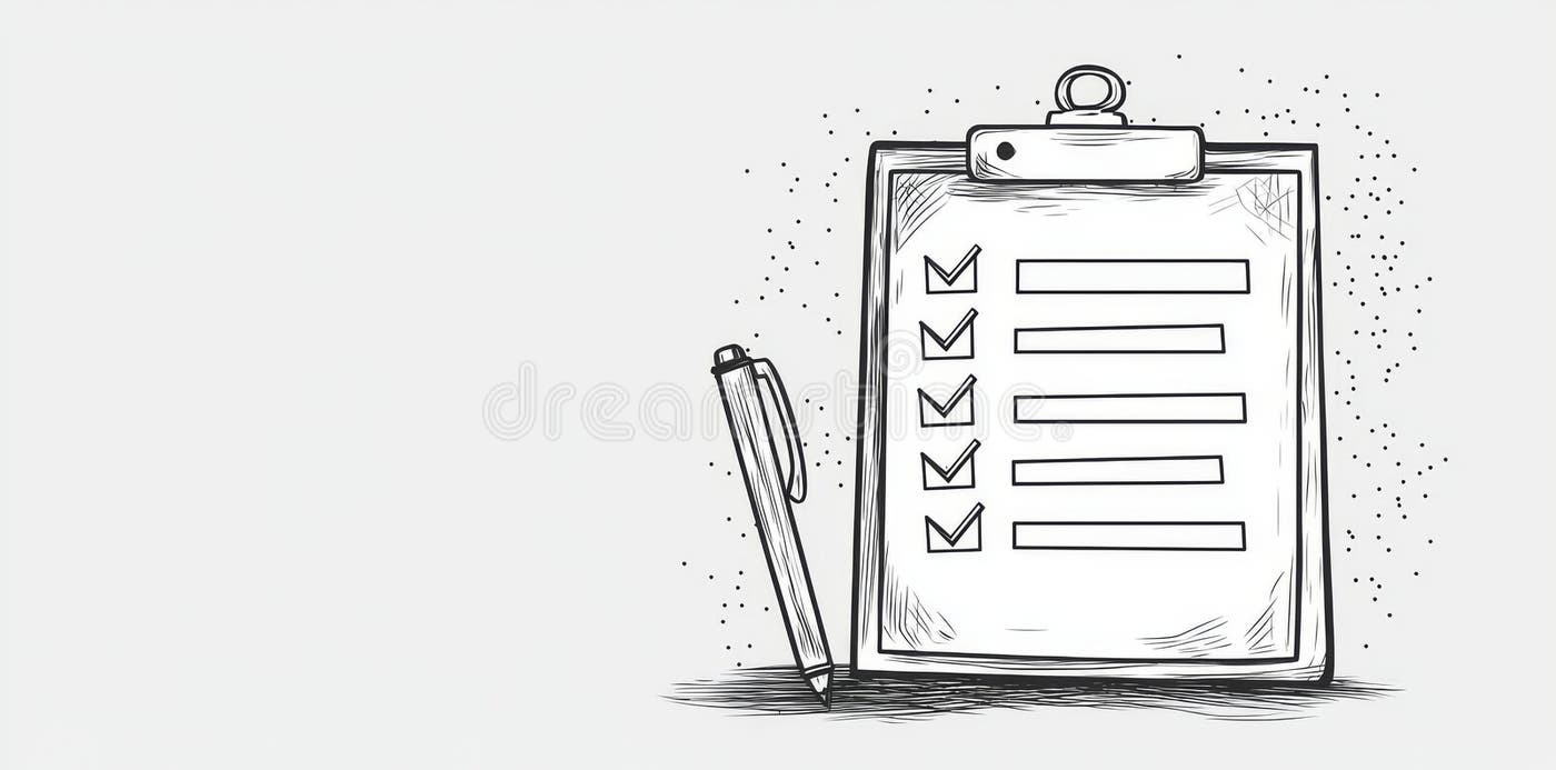 Checklist Line Drawing Stock Illustrations – 3,969 Checklist Line ...