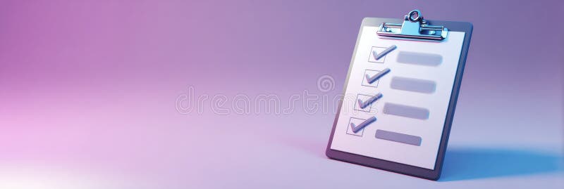 Checklist on a Clipboard with a Soft Gradient Background for Task ...