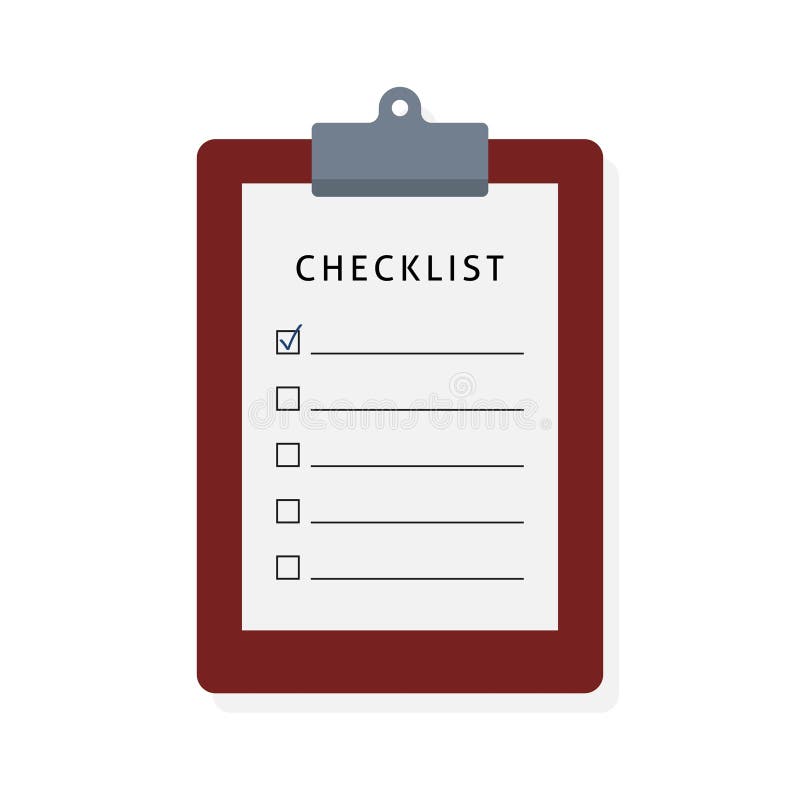 Checklist Clipboard Vector Template Stock Vector - Illustration of ...