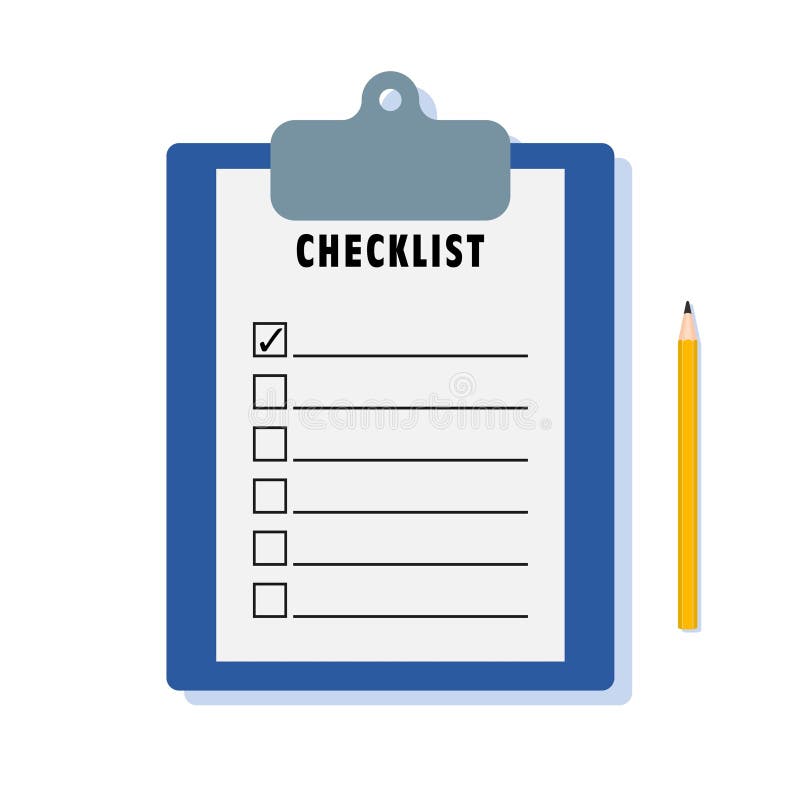 Checklist Clipboard Vector Template Stock Vector - Illustration of ...