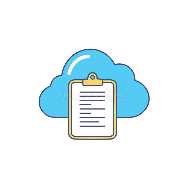 Checklist in a Cloud Icon. Vector Illustration of a Checklist on a Clipboard in a Cloud. this ...
