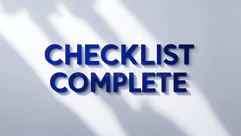 Checklist Complete with Shadow Effects in a Minimalist Style Stock ...