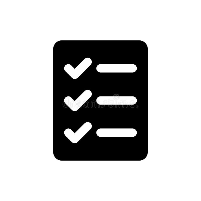 Checklist of Completed Tasks Black Glyph Ui Icon Stock Vector ...