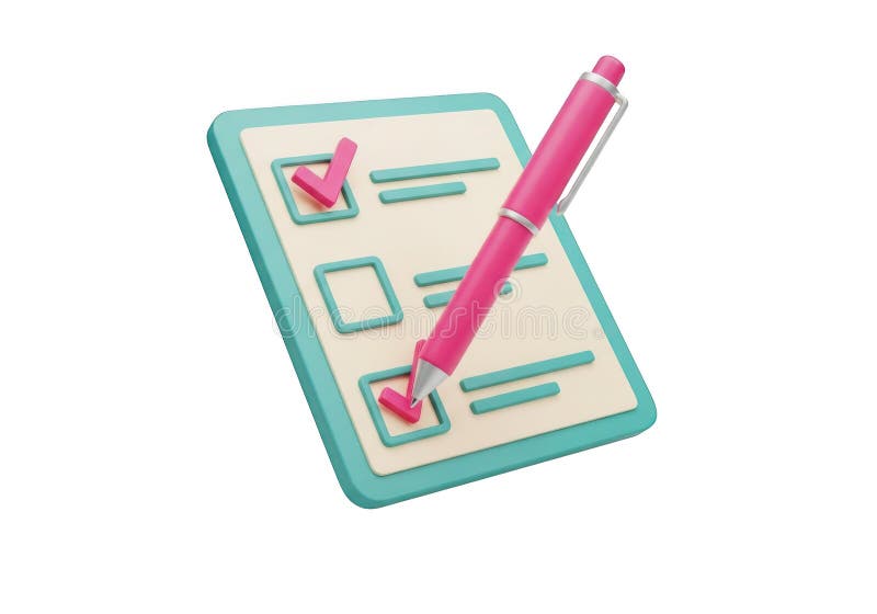 Checklist Completion with Pink Pen, Task Management, Project Success, Modern Business Concept ...