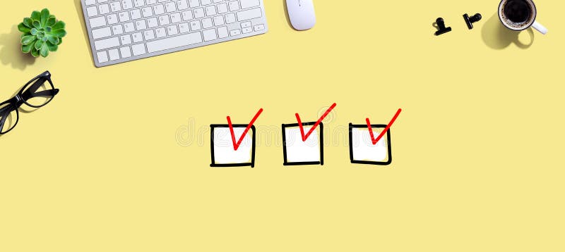 Checklist with a Computer Keyboard Stock Illustration - Illustration of ...