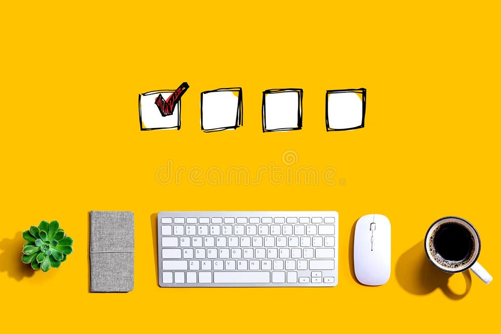 Checklist with a Computer Keyboard Stock Photo - Image of keyboard ...