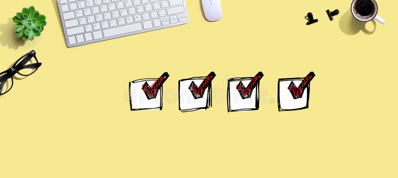 Checklist with a Computer Keyboard Stock Illustration - Illustration of ...