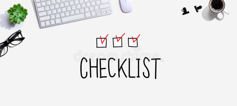Checklist with a Computer Keyboard Stock Illustration - Illustration of ...