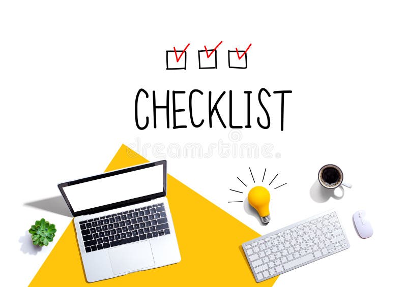 Checklist with Computers and a Lightbulb Stock Image - Image of choice ...