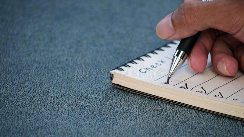 Checklist Concept - Checklist Book and Pen on the Work Desk. Copy Space ...