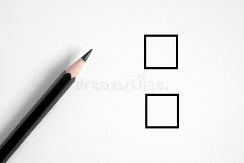 Checklist Concept. Check Boxes with Black Pencil, Copy Space Stock ...