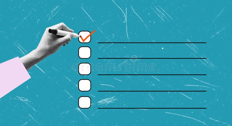 Checklist Concept. Contemporary Art Collage Stock Illustration ...