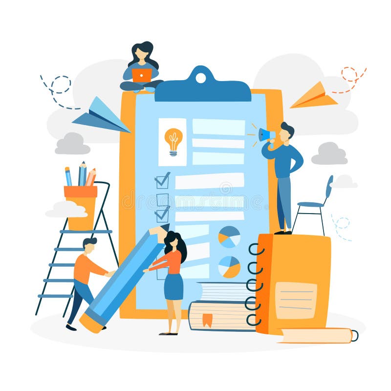 Checklist Concept Illustration. Stock Vector - Illustration of icon ...