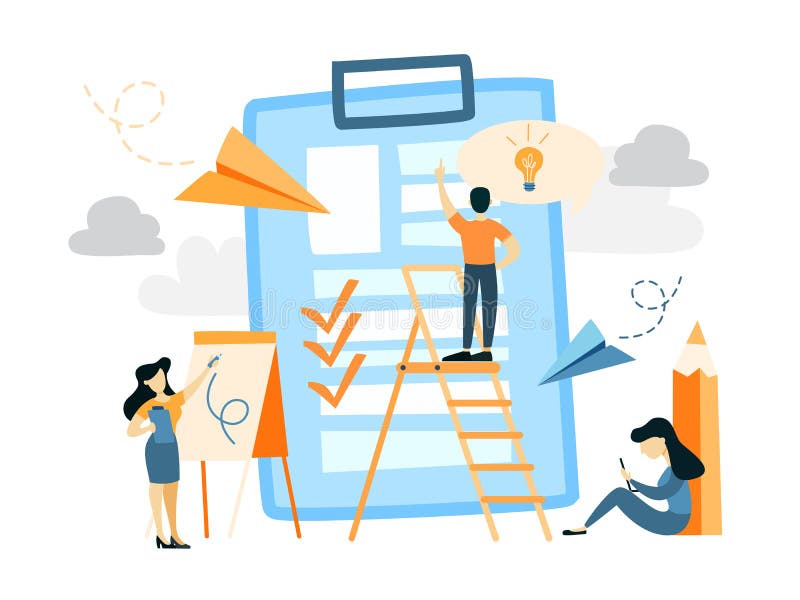 Checklist Concept Illustration. Stock Vector - Illustration of document ...