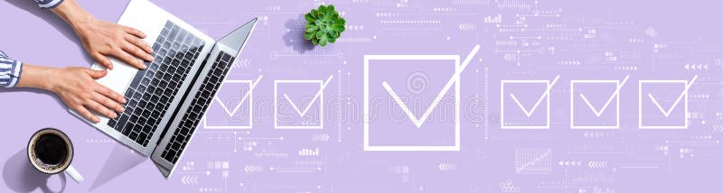 Checklist Concept with Person Using a Laptop Stock Image - Image of ...