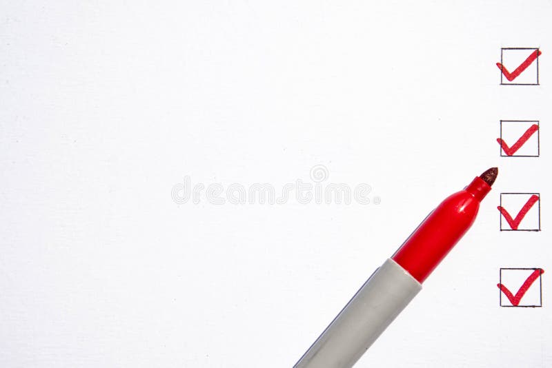Checklist Concept, Red Marking on Checklist Box. Copy Space Stock Image ...