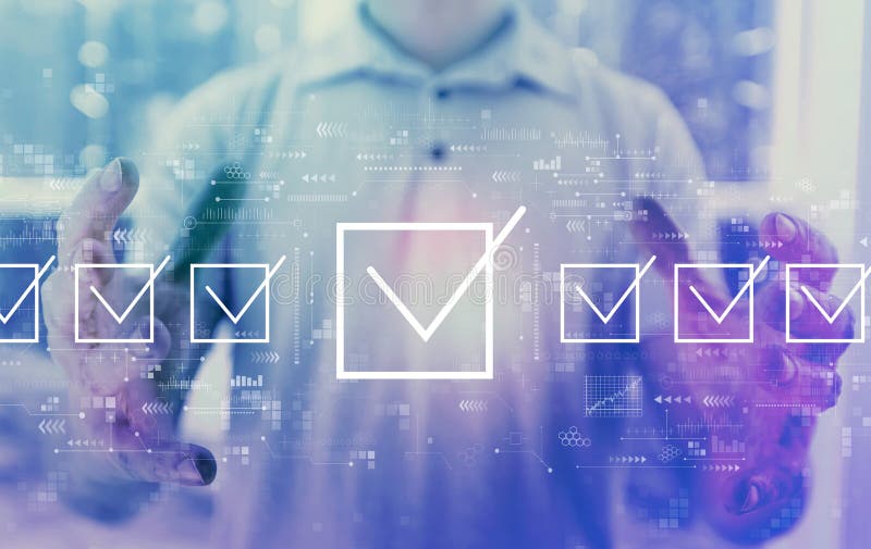 Checklist Concept with Young Man Stock Photo - Image of check, people ...