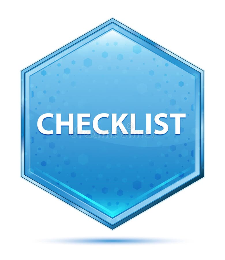 Checklist Crystal Blue Hexagon Button Stock Illustration - Illustration ...