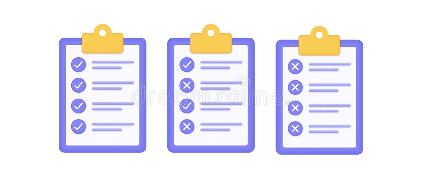 3d Checklist Checkmarks Stock Illustrations – 72 3d Checklist ...
