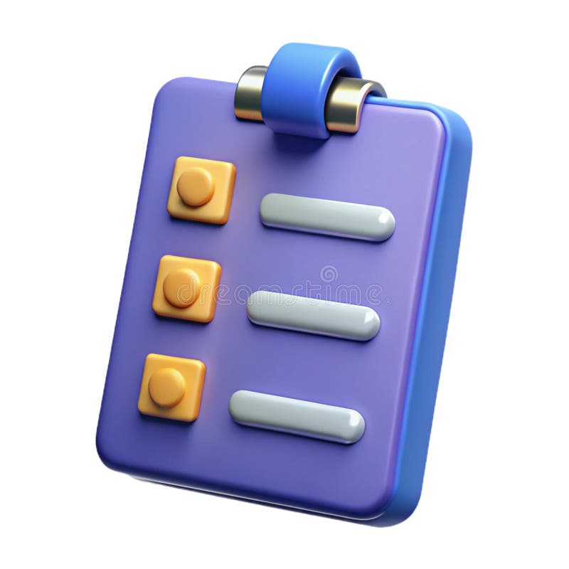 Checklist 3D Icon stock illustration. Illustration of sleek - 359120875