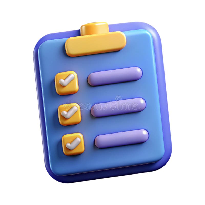 Checklist 3D Icon stock illustration. Illustration of sleek - 359120875