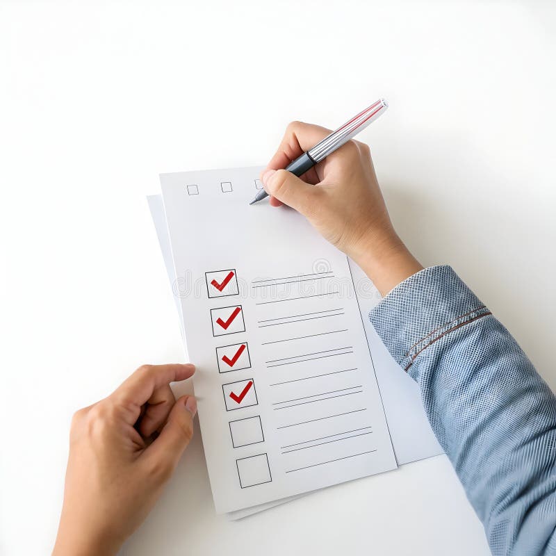 Decision Checklist Accept Isolated on White Background Stock ...