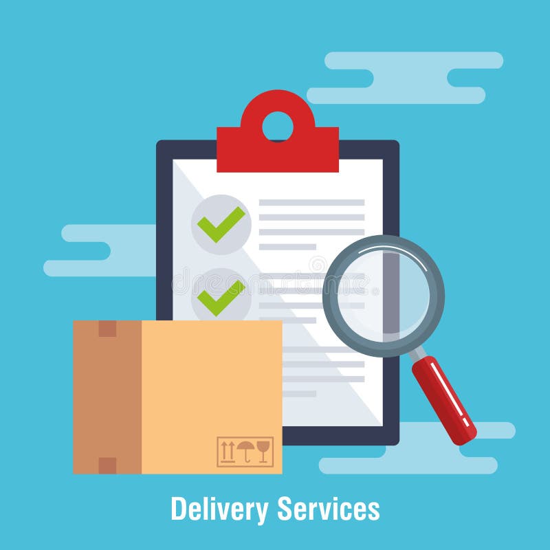 Checklist Delivery Service Icon Stock Vector - Illustration of ...