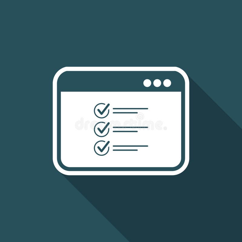 Checklist Digital Document - Vector Icon for Computer Website or ...
