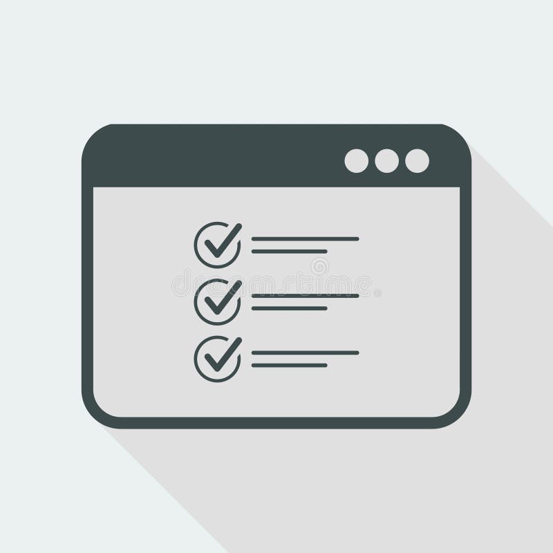 Checklist Digital Document - Vector Icon for Computer Website or ...
