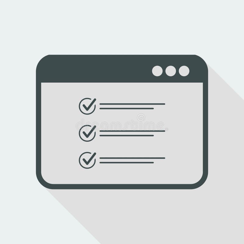 Checklist Digital Document - Vector Icon for Computer Website or ...