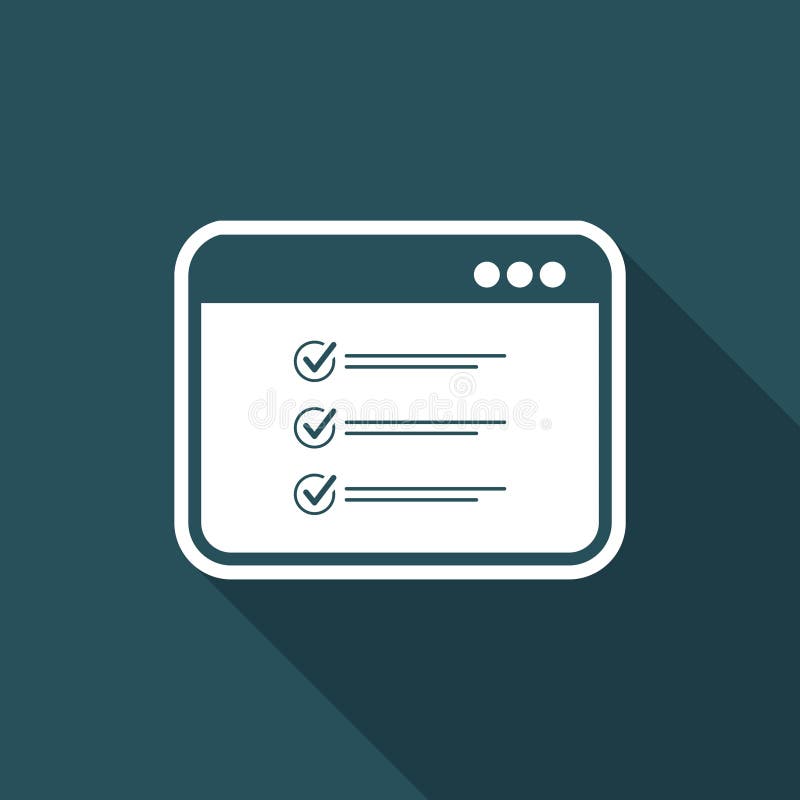Checklist Digital Document - Vector Icon for Computer Website or ...