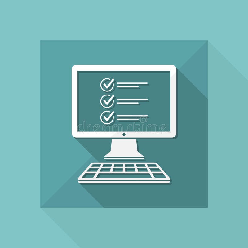 Checklist Digital Document - Vector Icon for Computer Website or ...