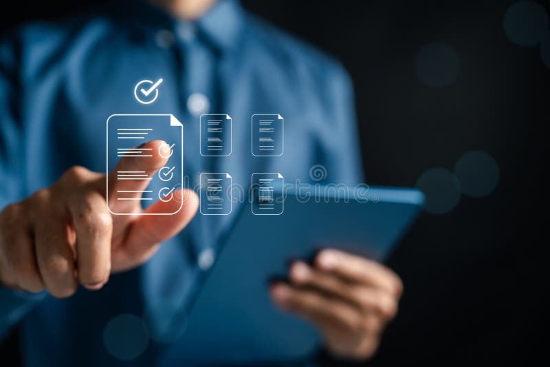 Checklist Document with Approval Mark, Document Validation Stock Image ...