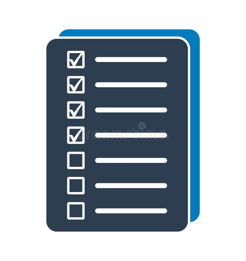 Checklist document Icon. stock vector. Illustration of multimedia ...