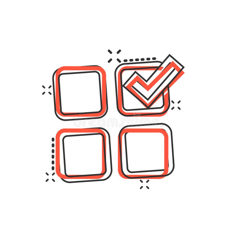 Checklist Document Icon in Comic Style. Survey Cartoon Vector ...