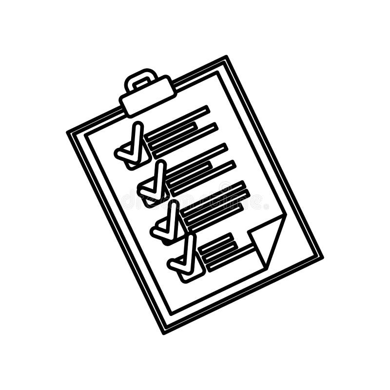 Checklist Document Isolated Stock Illustration - Illustration of list ...