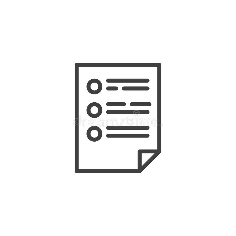 Checklist Document Line Icon Stock Vector - Illustration of checklist ...