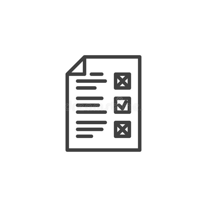 Checklist Document Line Icon Stock Vector - Illustration of checklist ...