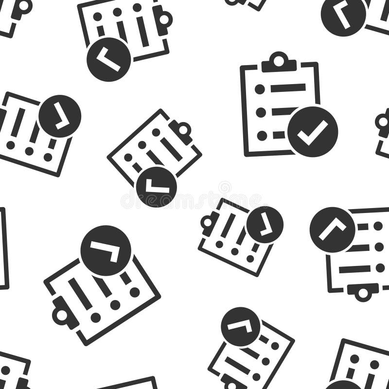 Checklist Document Sign Icon in Comic Style. Survey Vector Cartoon ...