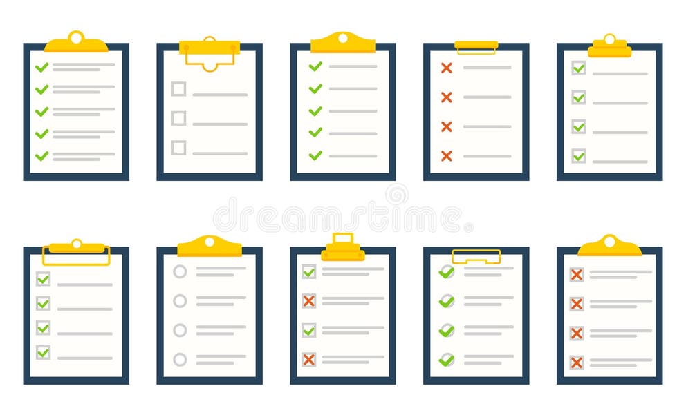 Checklist Documents Collection. Business Office Documents with Folder ...
