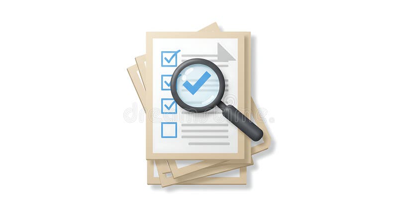 Checklist Documents Under Magnifying Glass: a Clean, Modern ...
