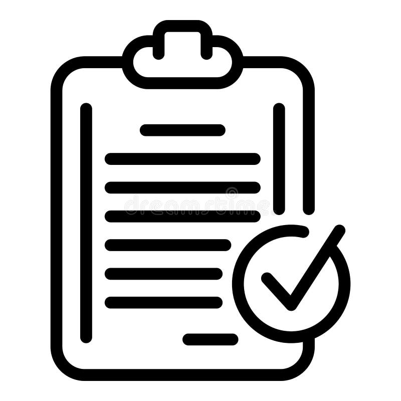 Checklist Done Icon, Outline Style Stock Vector - Illustration of list ...