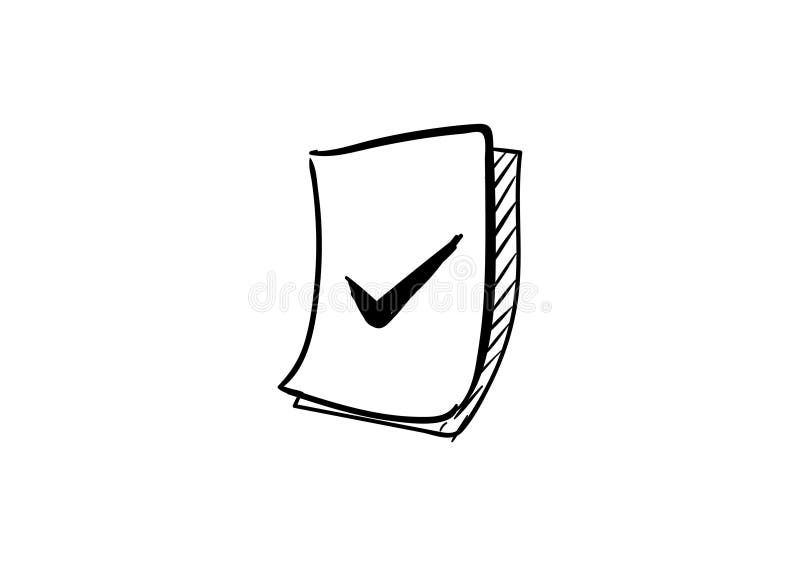 Checklist Doodle Icon Vector Simple Stock Illustration - Illustration ...