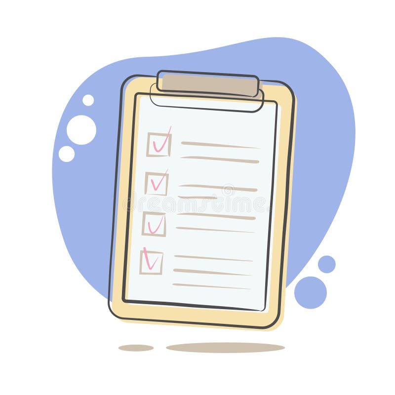 Checklist Doodle Vector Illustration. Hand Drawn Sketch Style Stock ...