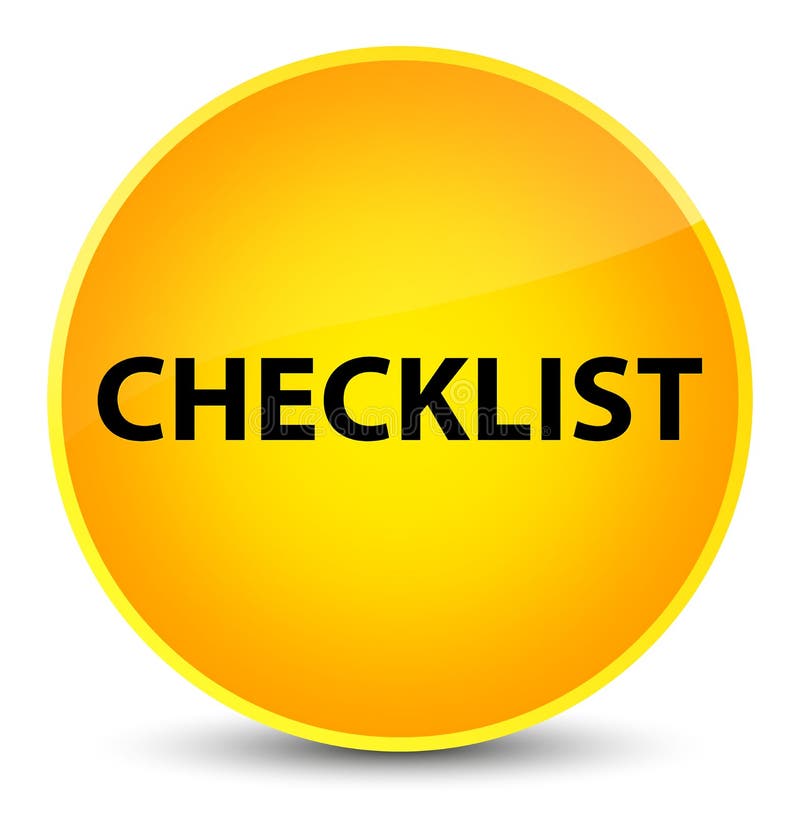 Checklist Yellow Round Button Stock Illustration - Illustration of ...
