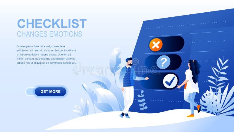 Checklist Flat Landing Page with Header, Banner Vector Template. To Do ...