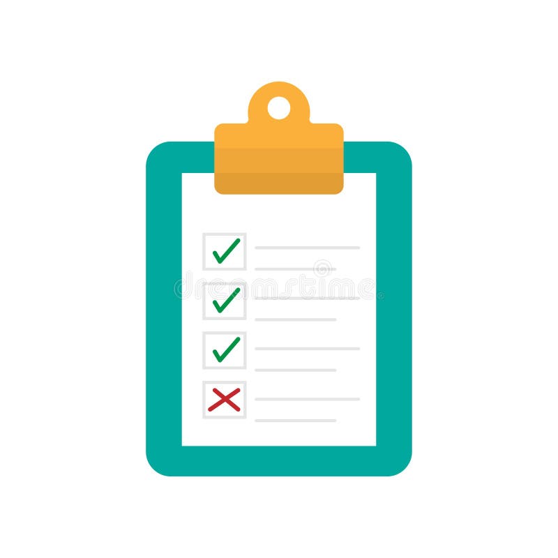 Checklist Form on Clipboard Illustration in Flat Style Stock Vector ...