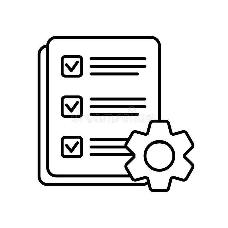 Checklist with Gear Isolated Icon. Technical Support Check List Icon ...
